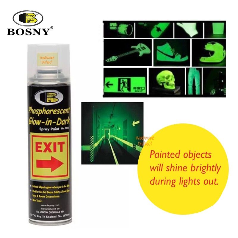 BOSNY Phosphorescent Glow-In-Dark Spray Paint 200ML [ONLY FOR WEST ...