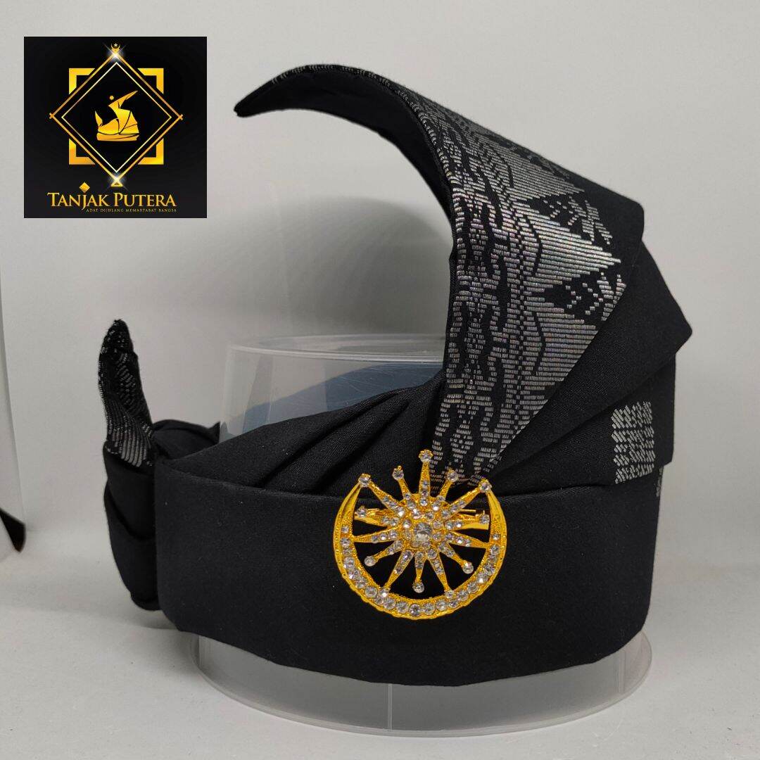 Tanjak Songket bunga tabur + Dokoh Hitam Silver Dewasa | Lazada