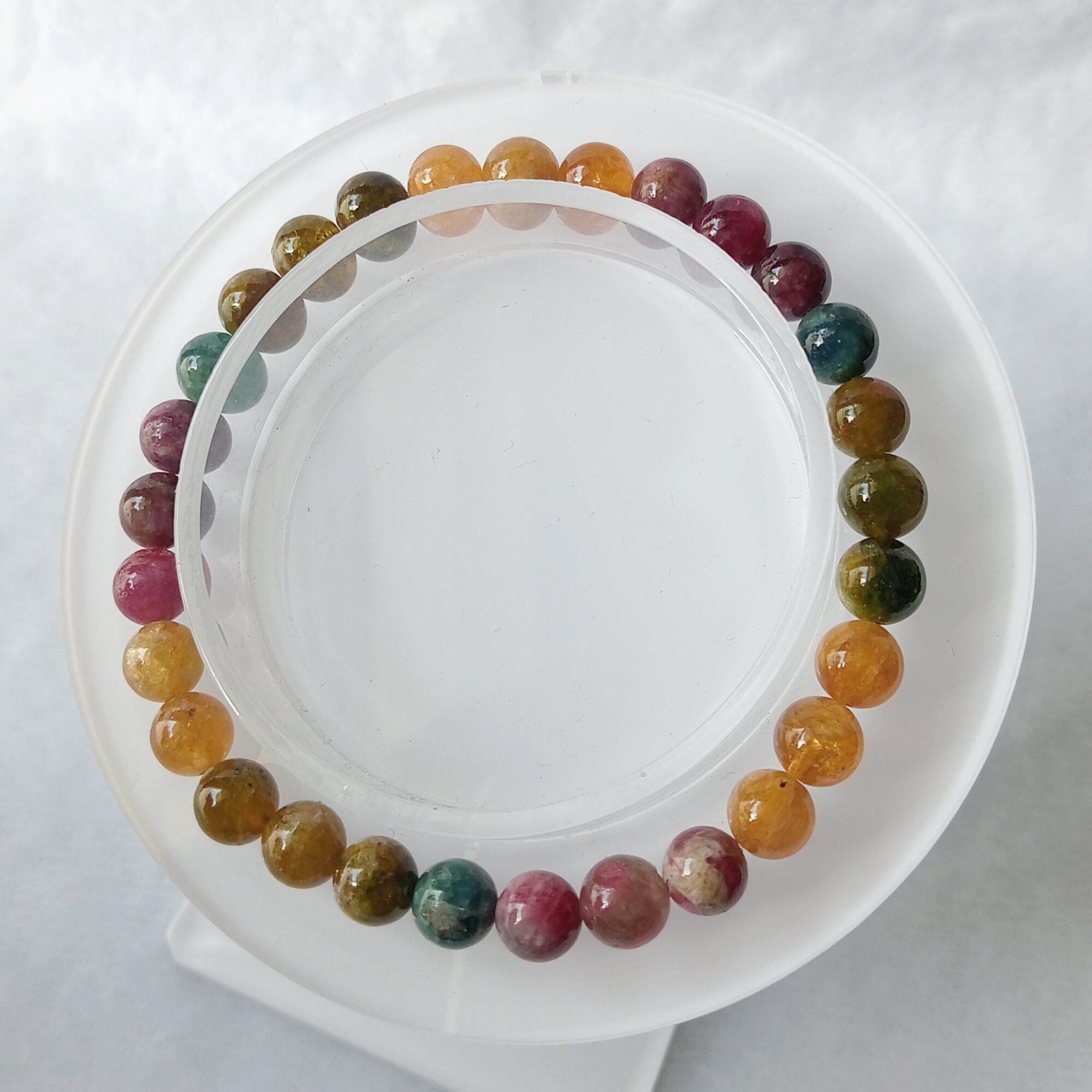 Colorful Tourmaline 碧玺手串 Bracelet with Cert. Gemstone that gathers ...