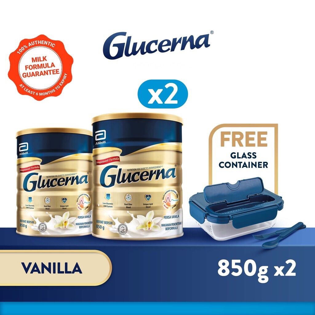 Glucerna Triple care Chocolate /Wheat / Vanilla 【850g / 850g x2 -FREE Container】 | Lazada