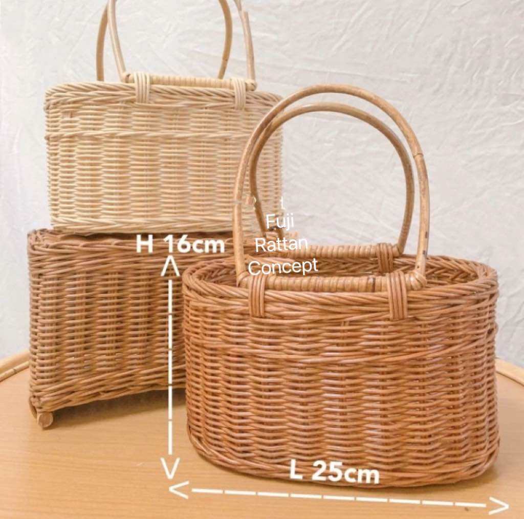 Rattan Picnic Basket | Handmade Rattan Basket With Handle | Bakul ...