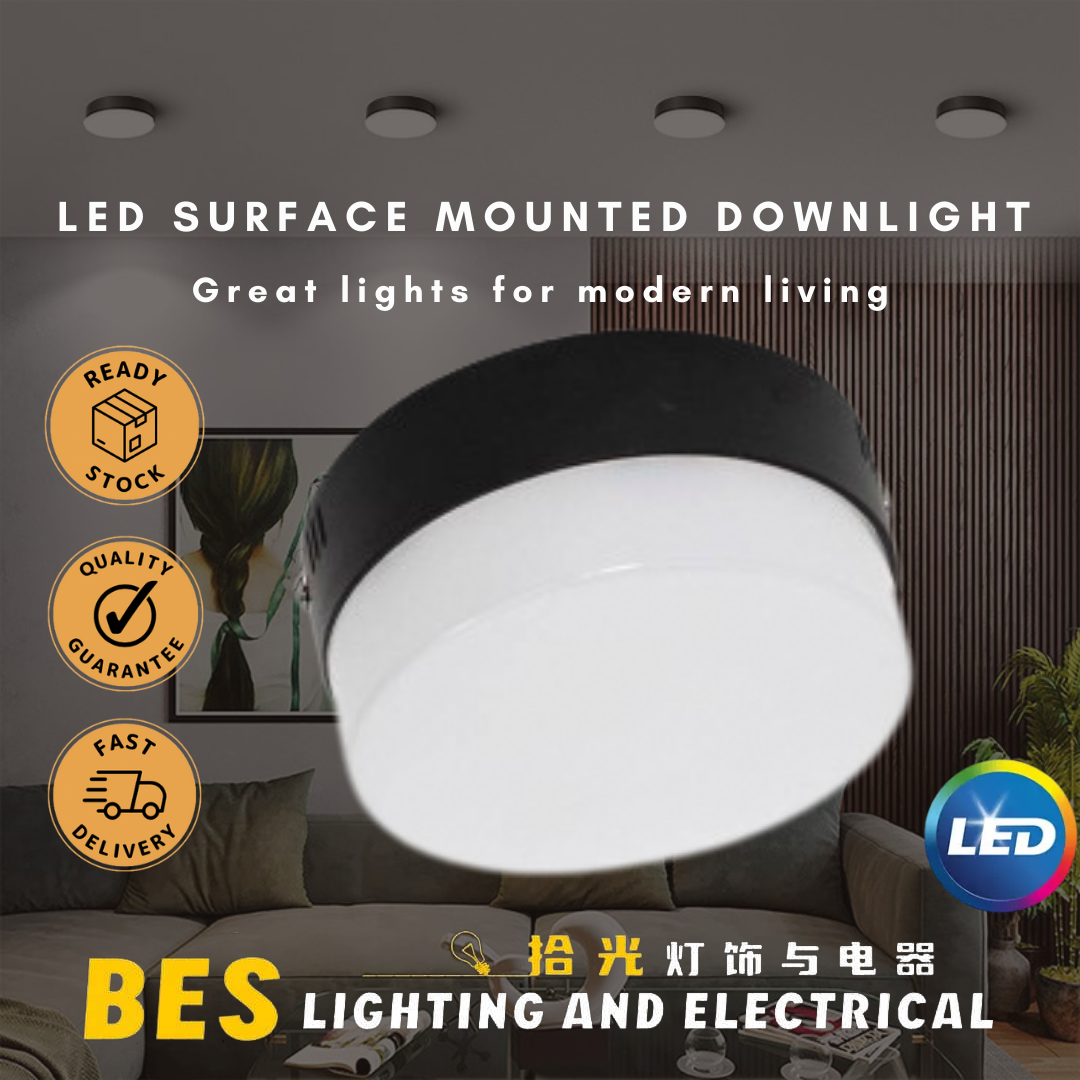 120° Brightness 🔅12W Black Body Modern Surface Downlight , Ceiling ...