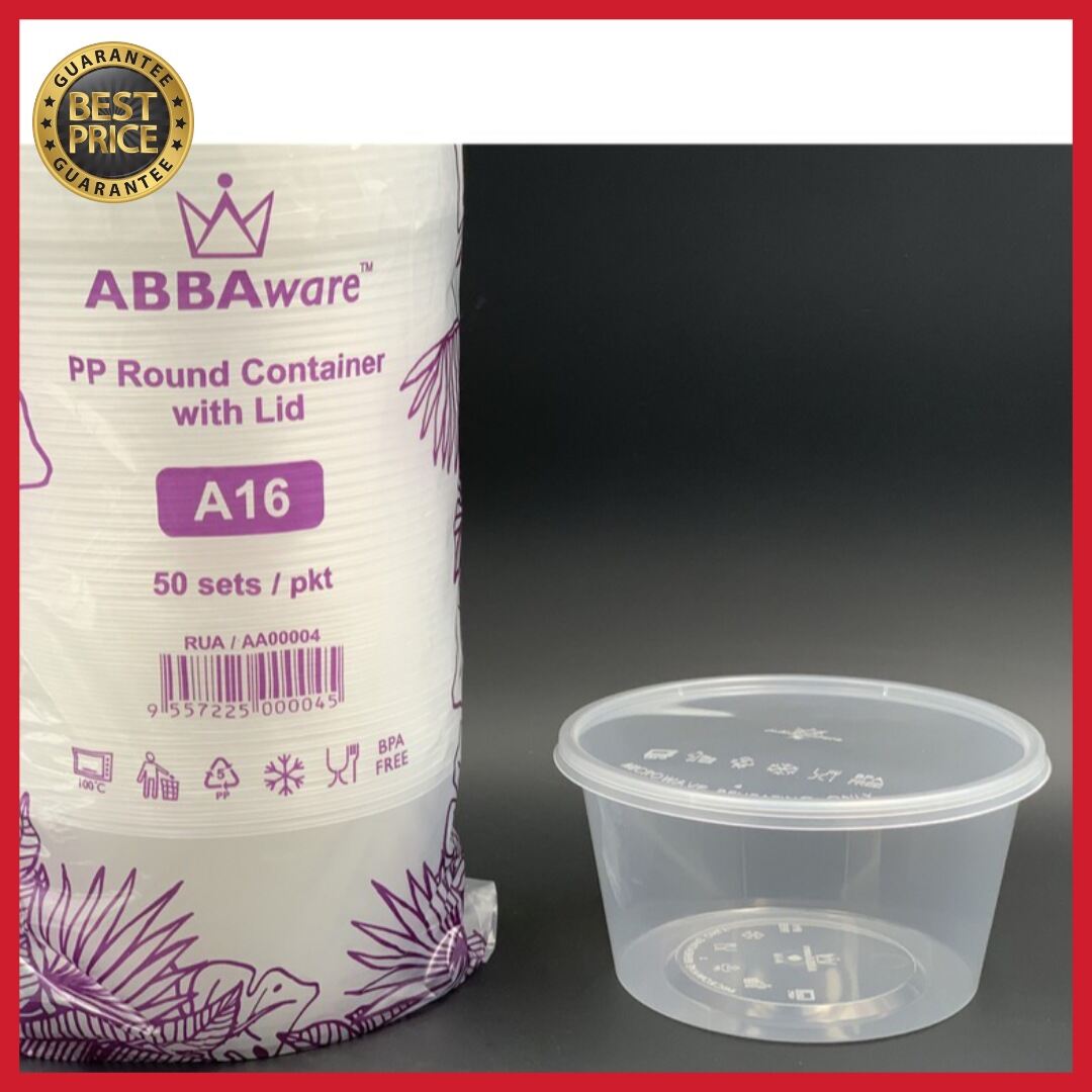 16oz Round Container With Lid ( 50sets± ) Disposable Plastic Food ...