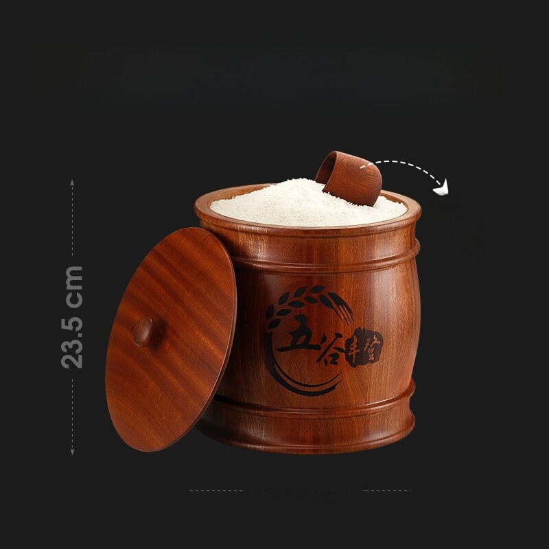 High-End Solid Wood Ute Mahogany Rice Tub Moisture Proof Bug Resistant ...