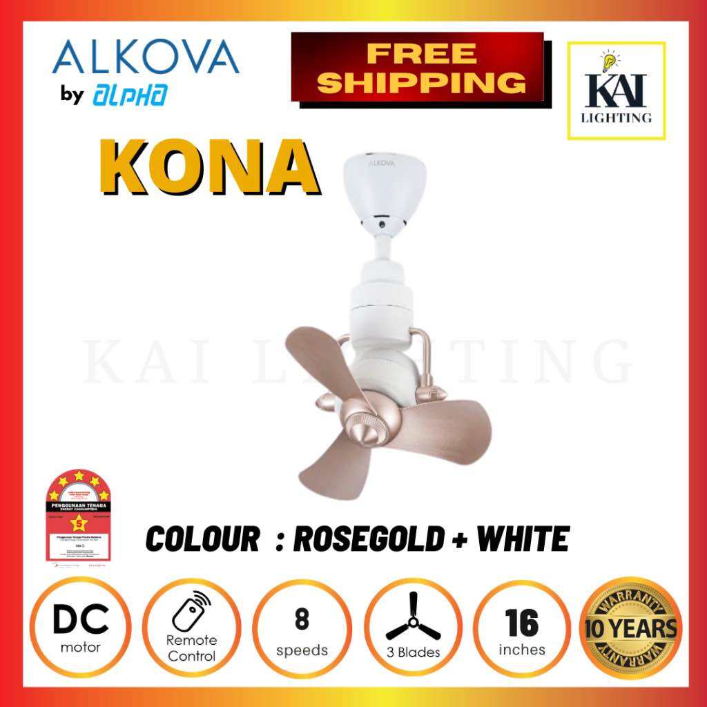 (NEW ARRIVAL)!! ALPHA Alkova Kona Corner Fan Wall Fan with Remote ...
