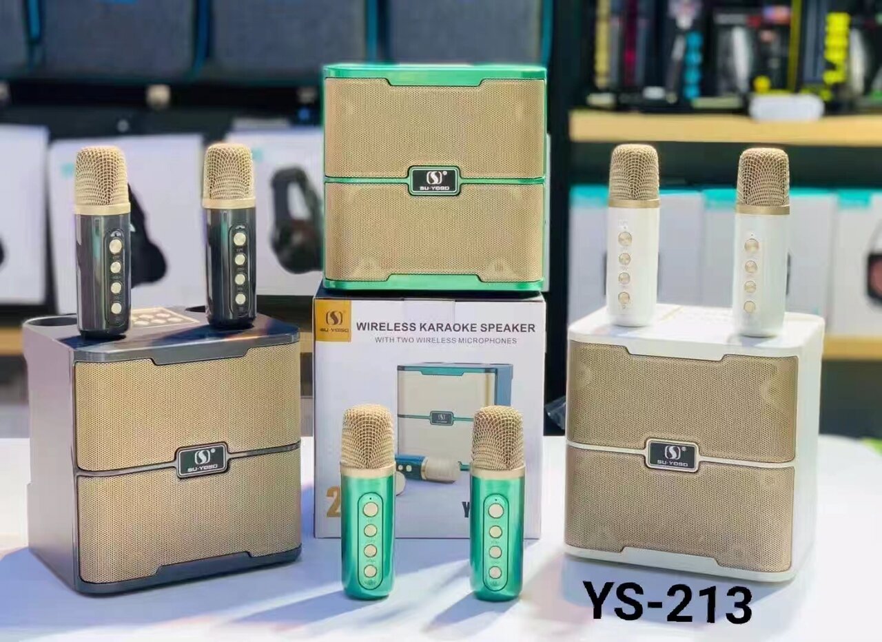 SU-YOSD YS-213 Wireless Karaoke Speaker With Two Wireless Microphone ...