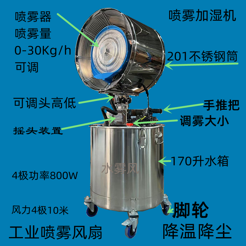 High Power Industrial Fog Fan Outdoor Cooling Humidifying Large Floor ...