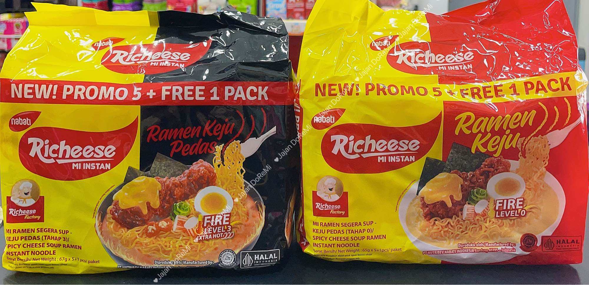 [PROMO]5+Free 1 Pack Nabati Mi Instant Richeese Ramen Keju/Pedas 6X67G ...