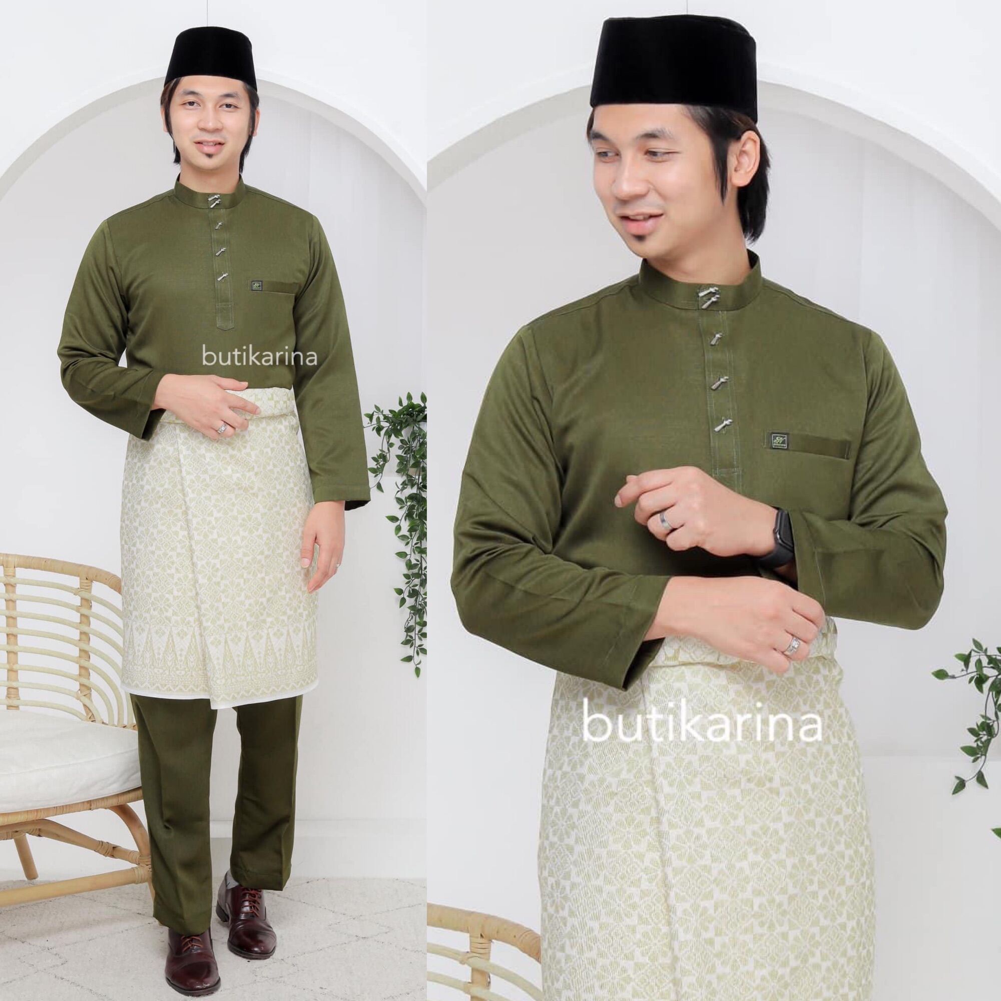 BAJU MELAYU HIJAU | BAJU MELAYU MERAH OLIVE GREEN | BAJU MELAYU GREEN ...