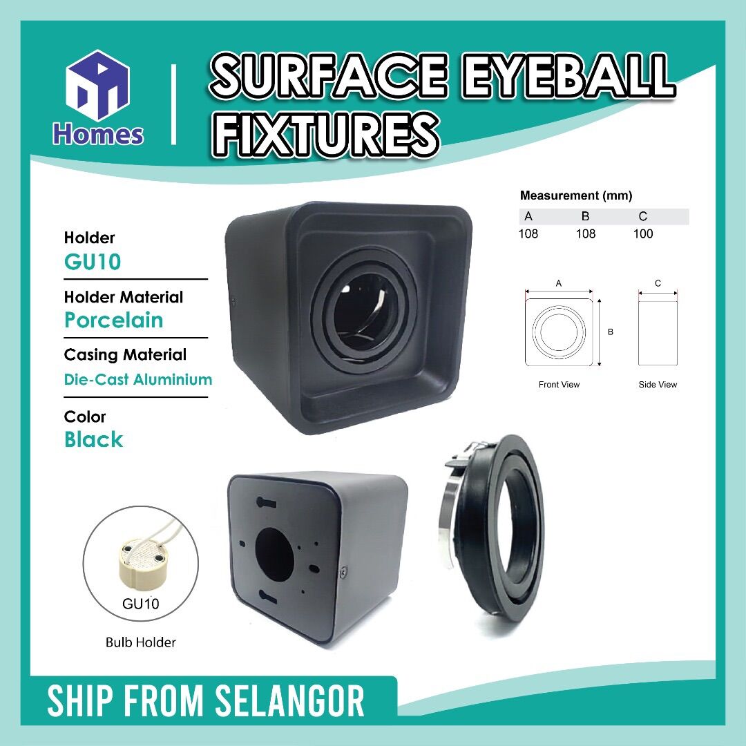 Surface Downlight Casing Surface Eyeball 3.5 inch GU10 Black/ White ...