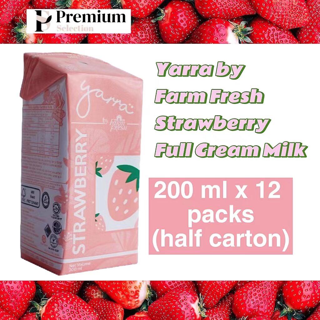Yarra by Farm Fresh Strawberry Milk 200ml x 12 packs ( half carton ...