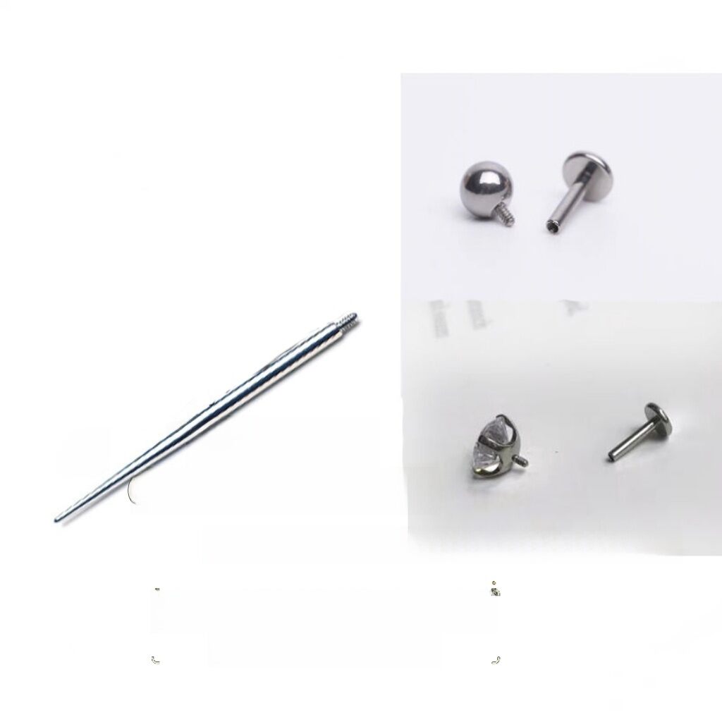 Titanium Steel Guiding Needle Piercing Threaded Needle Lip Pin Nose ...