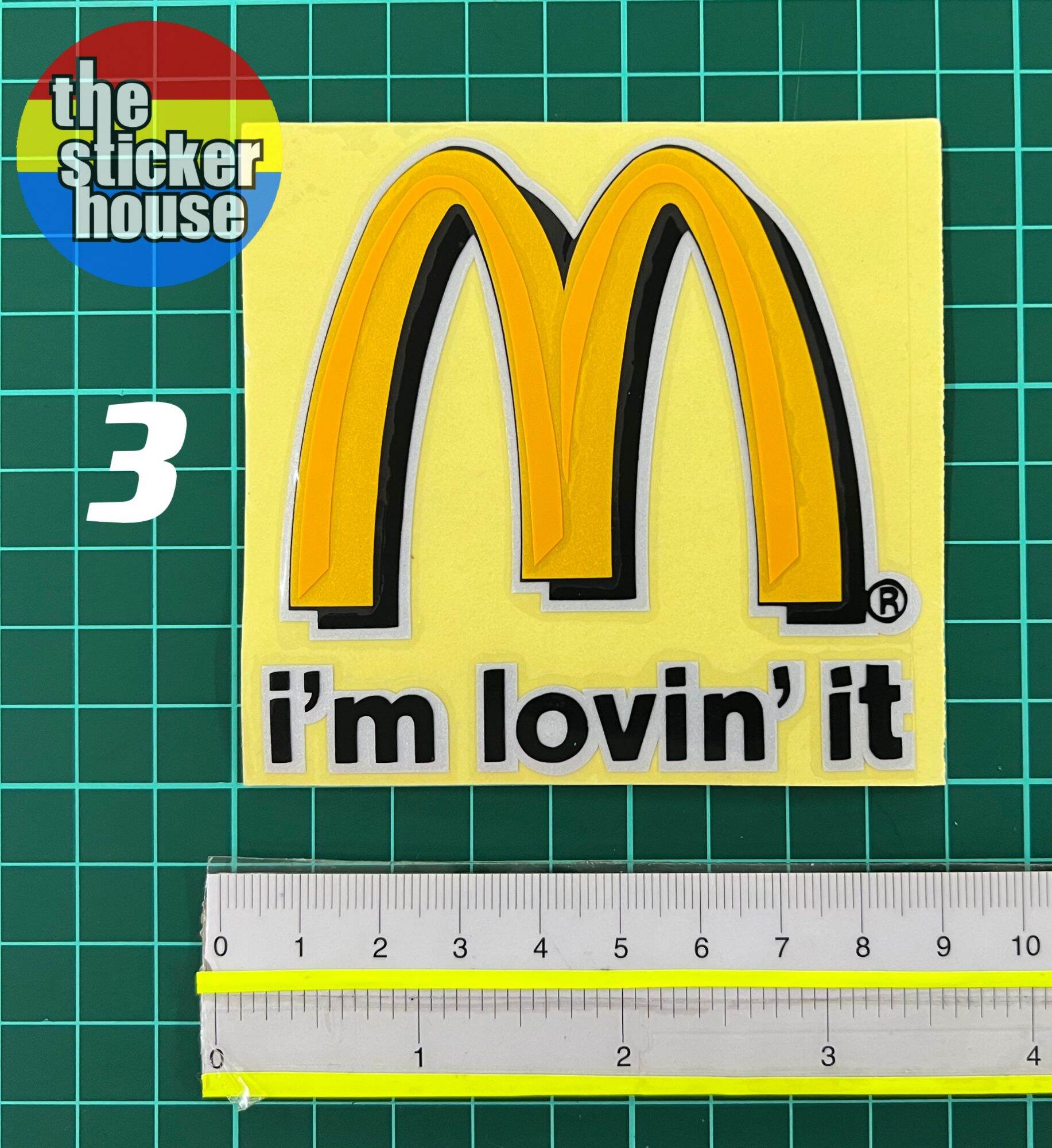 MCD MC DONALDS IM LOVIN IT DESIGN STICKER CUTTING OVERLAPPING ...