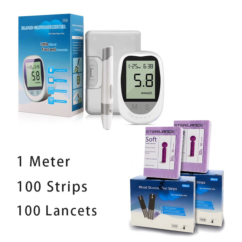 Medical Blood Glucose Meter Glucose Test Strips Lancets Devices ...