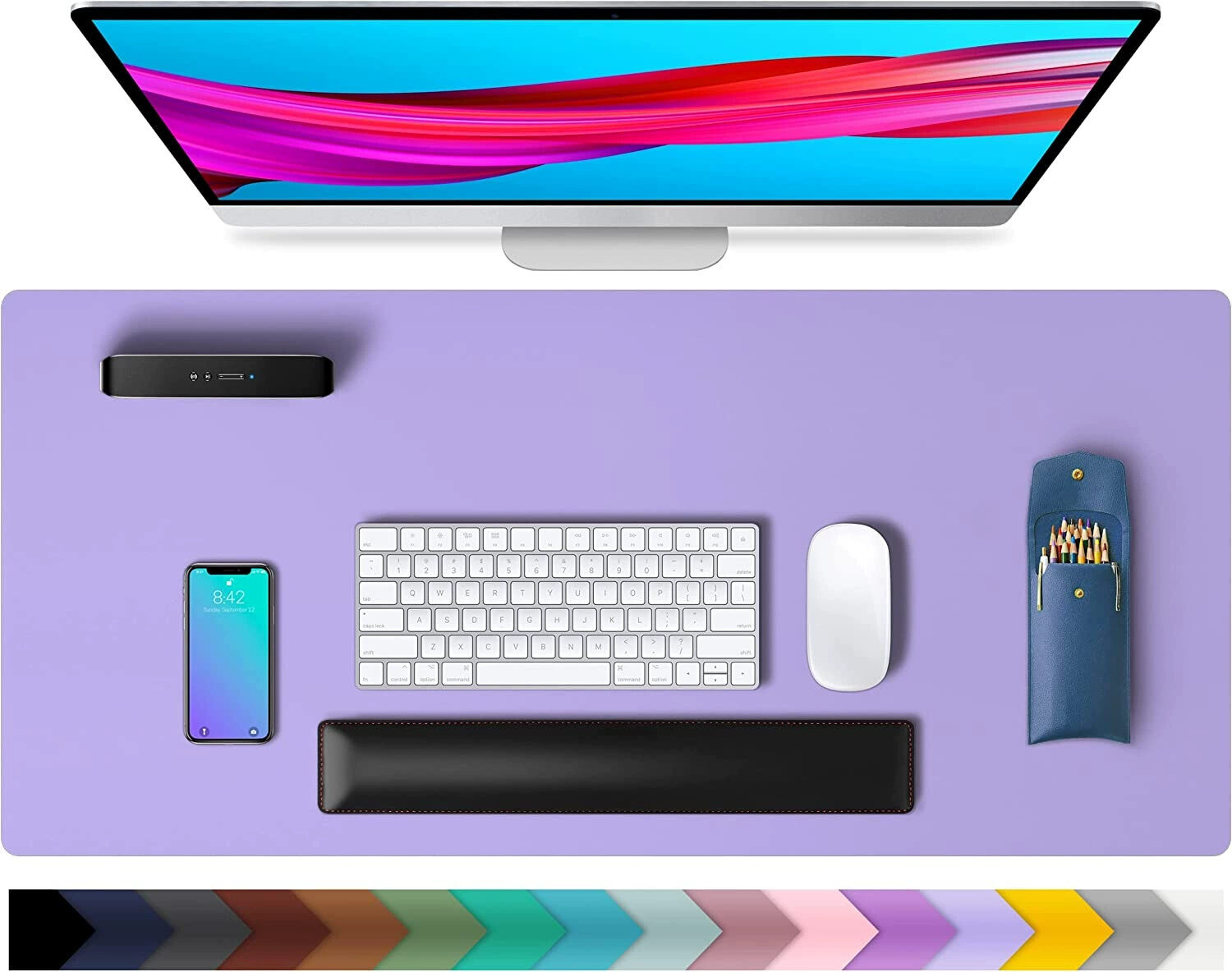 1 Pcs Large Size 60*30mm Office Desk Protector Mat PU Leather ...