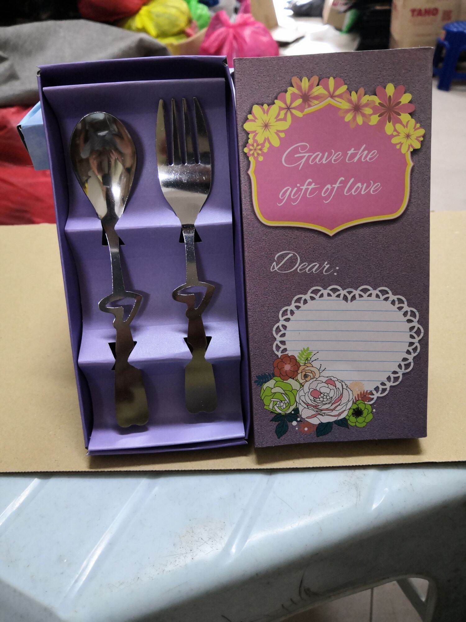 [Doorgift Perkahwinan] Doorgift Set Love Shape Sudu & Garpu Fork ...