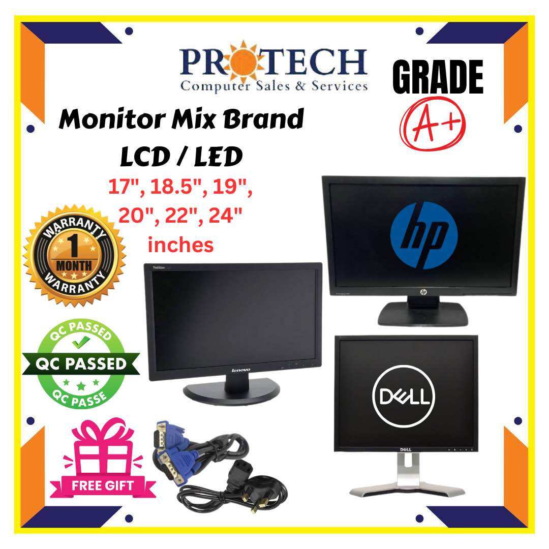 (Grade A) Mix Branded LCD/LED HP,Dell,Lenovo widescreen & Square ...