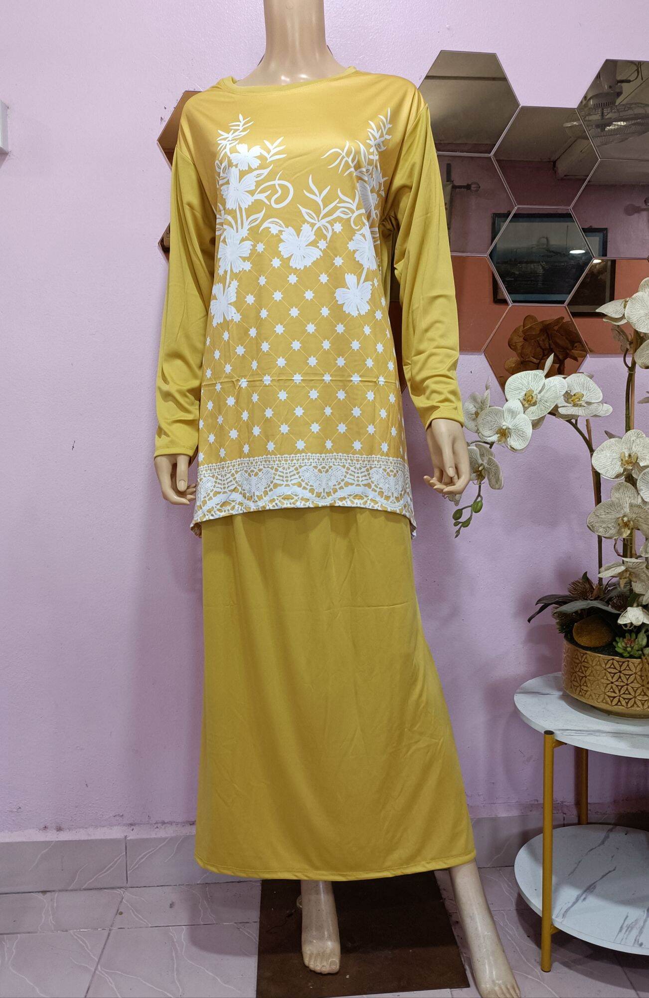 BAJU KURUNG RAYA MURAH CORAK LACE CODE BUNGA V2 | Lazada