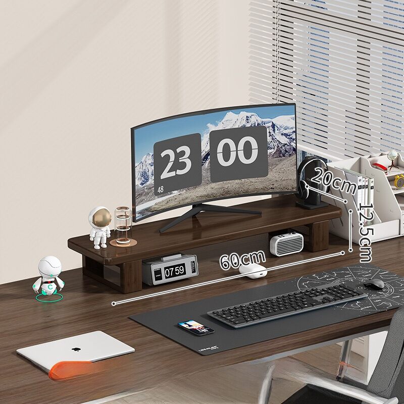 Computer Monitor Riser Stand Corner Office Desktop Storage Shelf ...