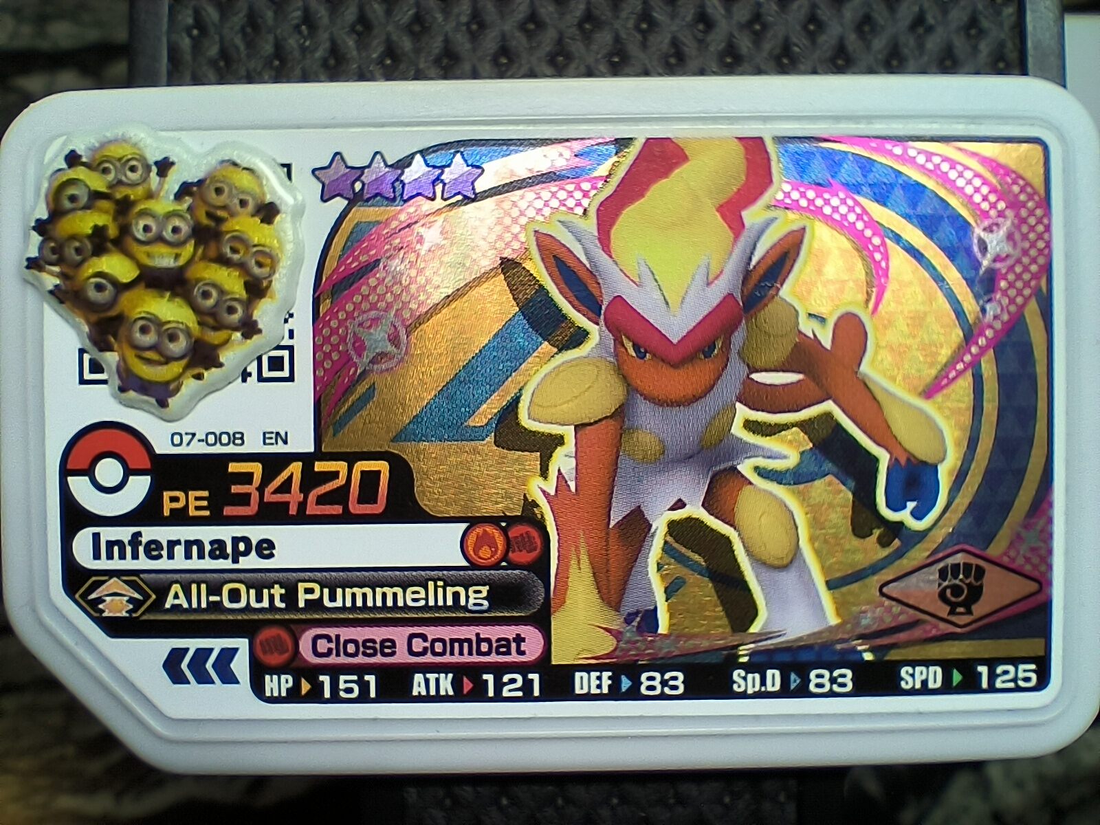Original 4 stars Pokémon Gaole Disc 07-008 Infernape with Z-Move ...