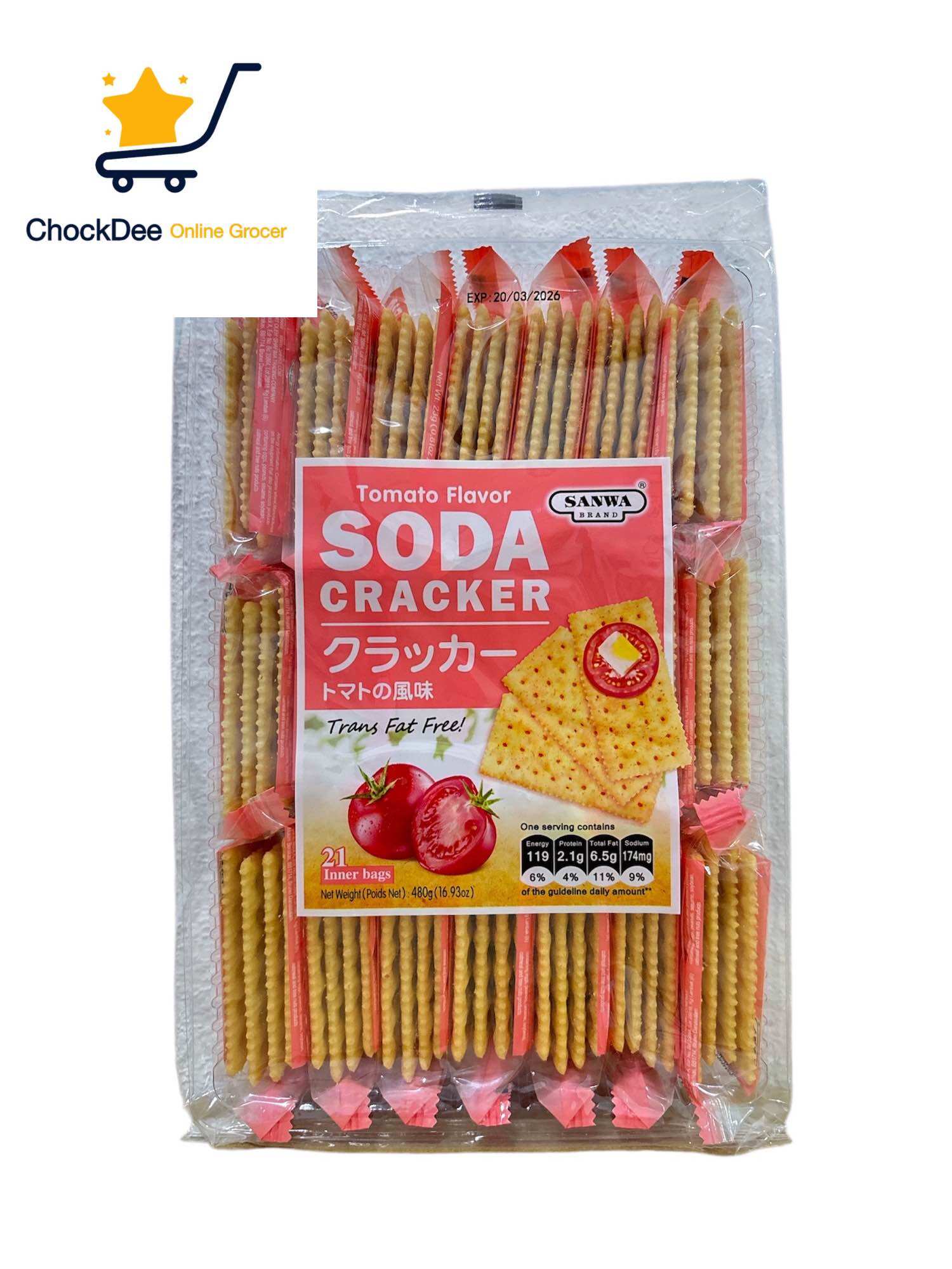 Sanwa Soda Cracker Sesame Flavour and Tomato Flavour 480G X 21’S | Lazada