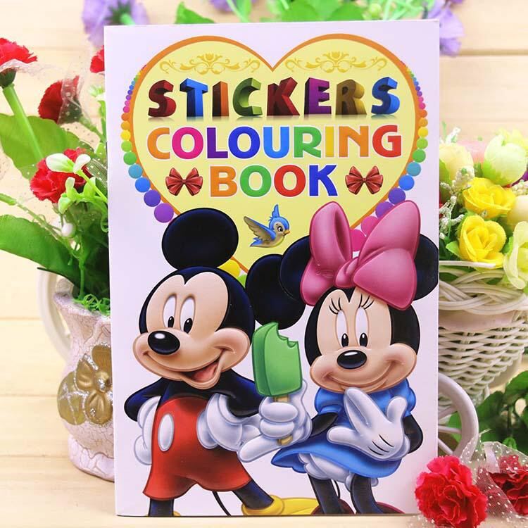 Children A5 Cartoon Sticker Book Colouring Book Kids Drawing Book Buku ...