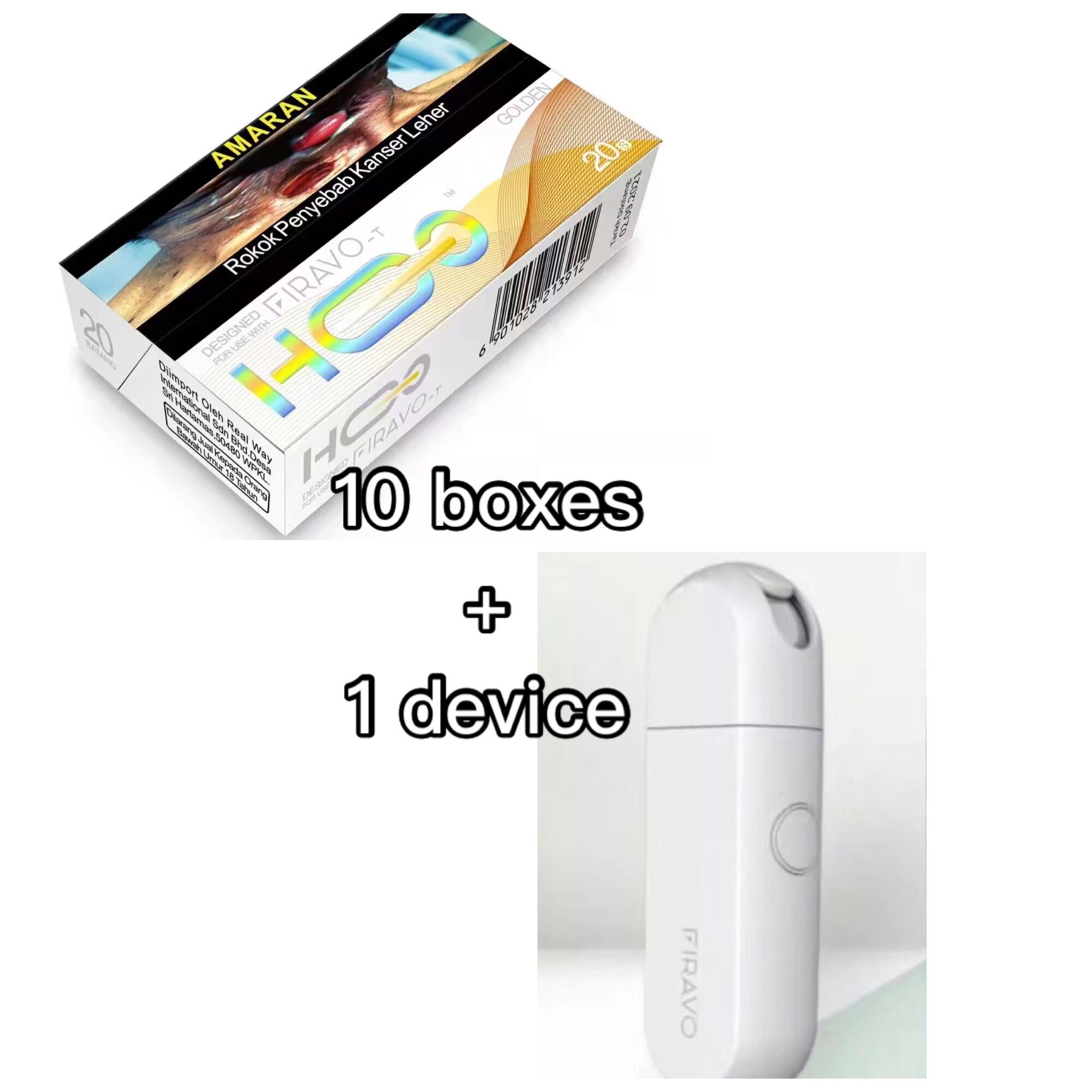 HOO Stick烤烟 10 boxes + Firavo Heat-Not-Burn Device F002H | Lazada