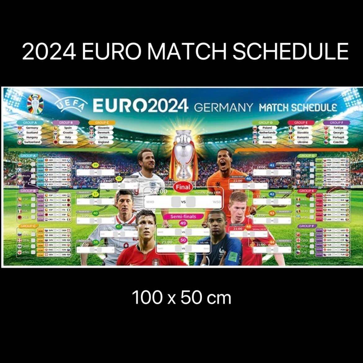 *READY STOCK*2024 Poster Match Schdule UEFA Euro 2024 Germany Wallchart ...