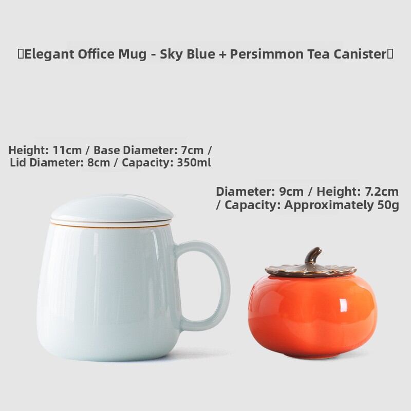 Ceramic Tea Cup with Filter Tea Water Separation Office Cup Cover ...