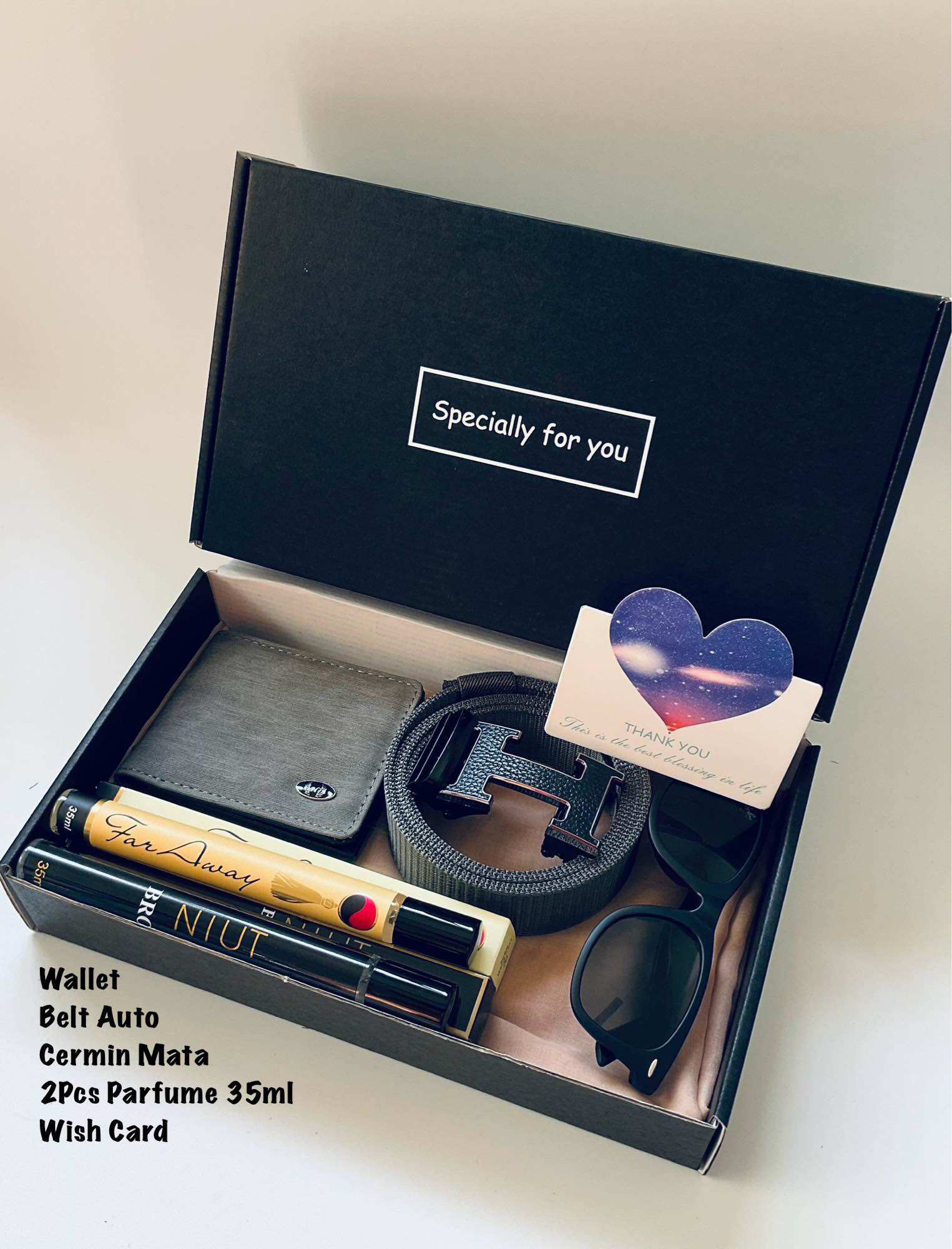 Gift Box Set Wallet Lelaki Sesuai Untuk Set Hantaran, Birthday | Lazada
