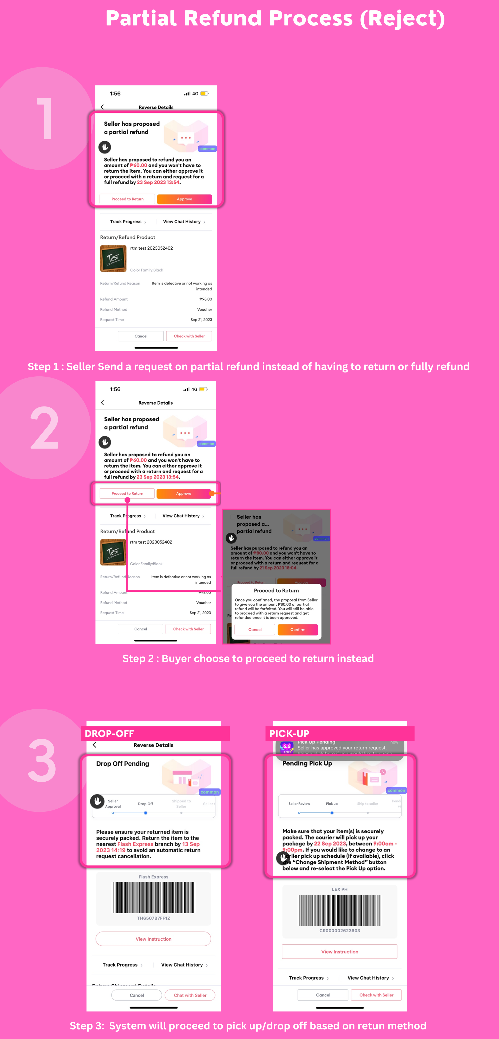 What should i do if i receive partial refund request? | Lazada