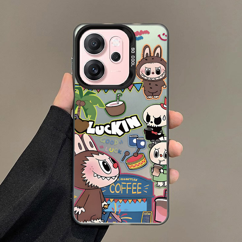 OPPO Reno14 5G Reno 14 Pro reno14F 5G Square Edge Case Coconut Labubu ...