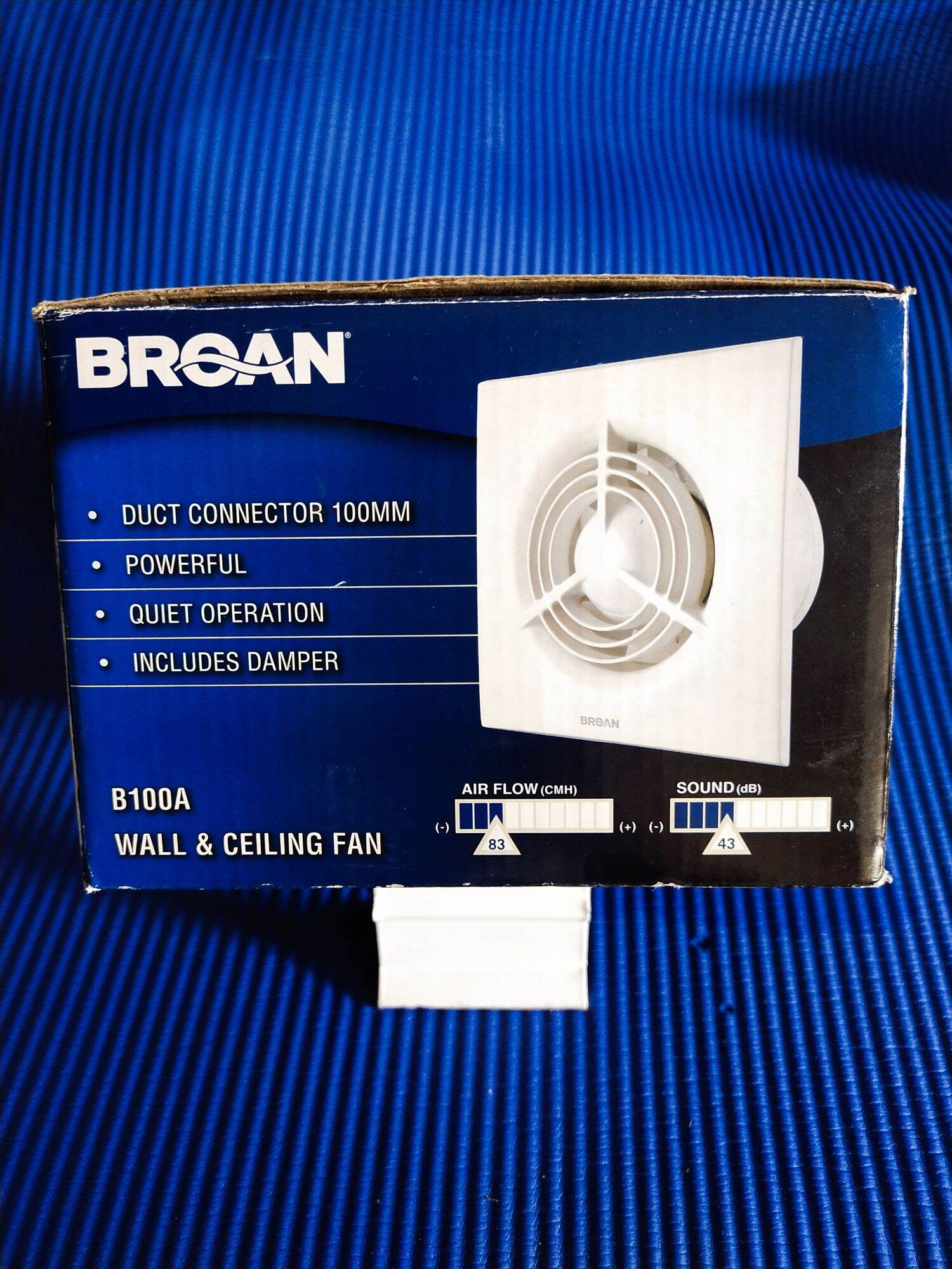 BROAN B100A (100mm) 12W Wall & Ceiling Exhaust Fan for Ventilation and ...