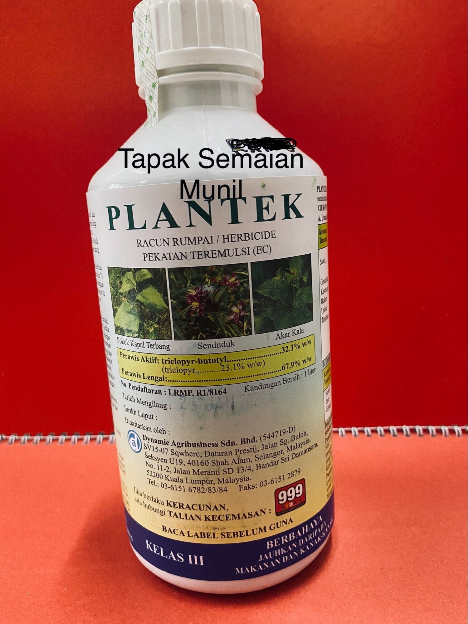 1 Liter Plantek Herbicide racun pokok dan anak kayu (Generic Garlon ...