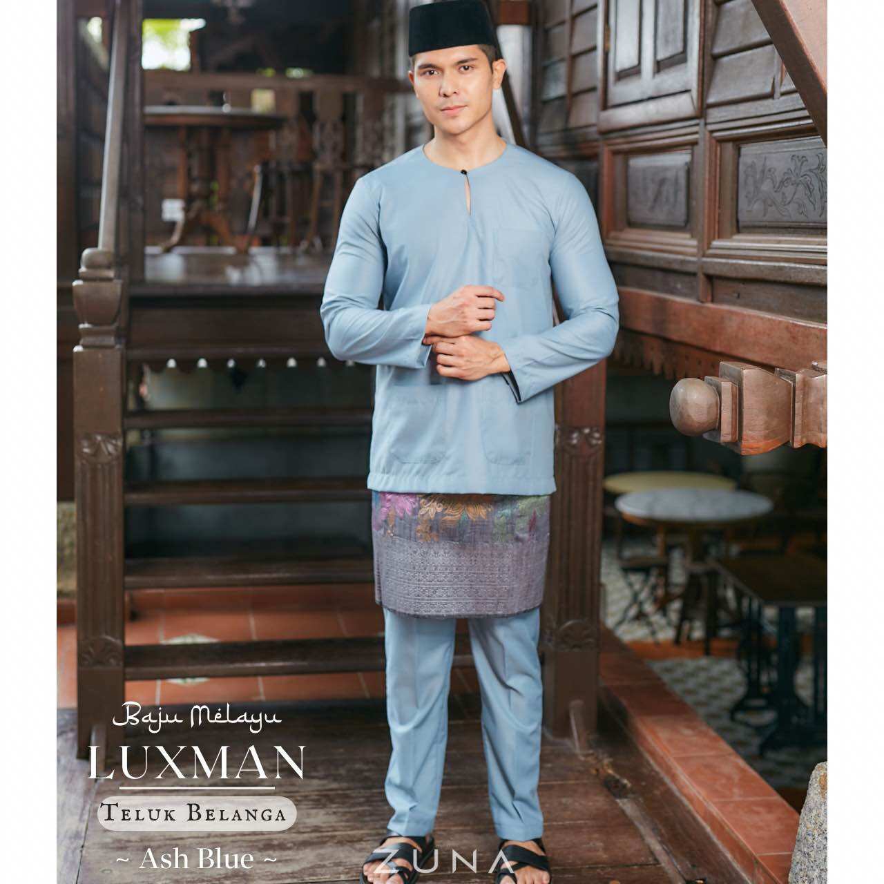 ASH BLUE / SMOKY BLUE | Baju Melayu Teluk Belanga Cotton Premium by ...