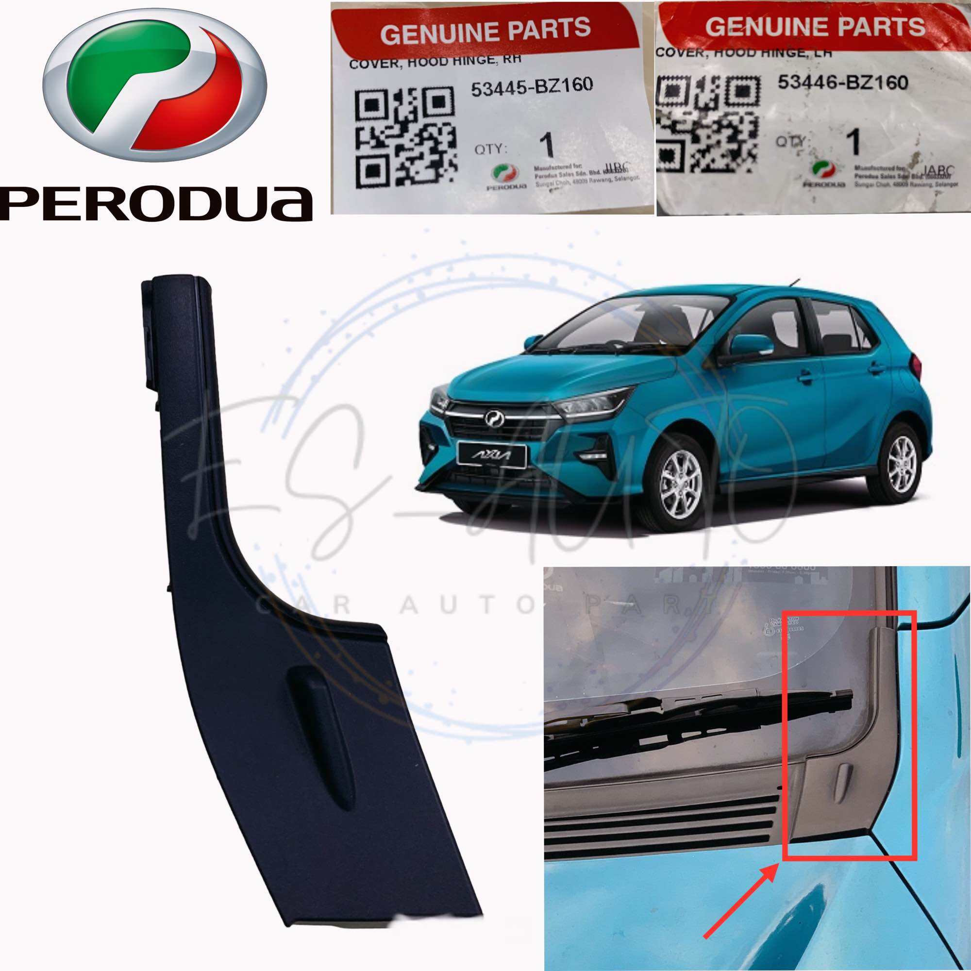 *Original Perodua Axia 2023 Front Windsreen Wipe Panel Grille Side Seal ...