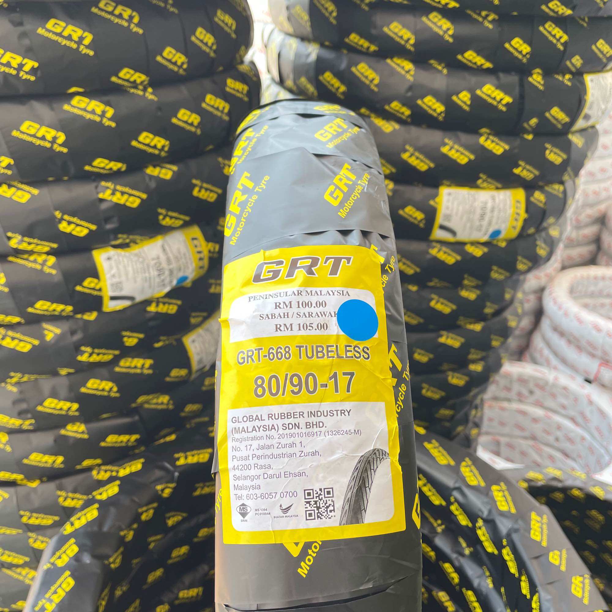 TAYAR GRT 668 SPORT RAIN TYRE TUBELESS 70/90 80/90 90/80 120/70 GRT ...