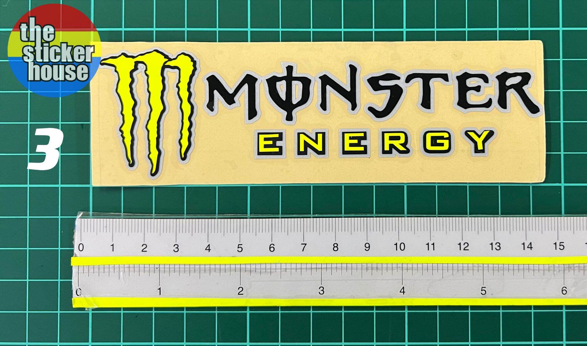 MONSTER ENERGY (3 COLOUR OVERLAPPING) FLOURESCENT STICKER CUTTING ...