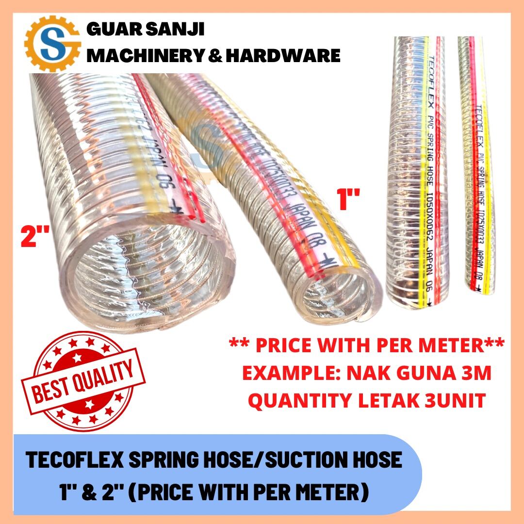 TECOFLEX HEAVY DUTY SPRING HOSE SUCTION HOSE DELIVERY HOSE 1" 25MM 1-1/ ...