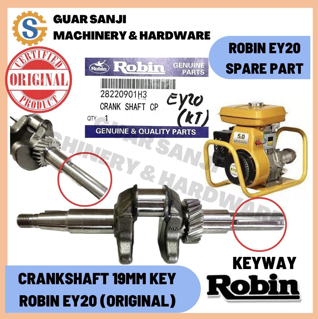 [ORIGINAL] ROBIN EY20 CRANKSHAFT 19MM KEY TYPE | Lazada