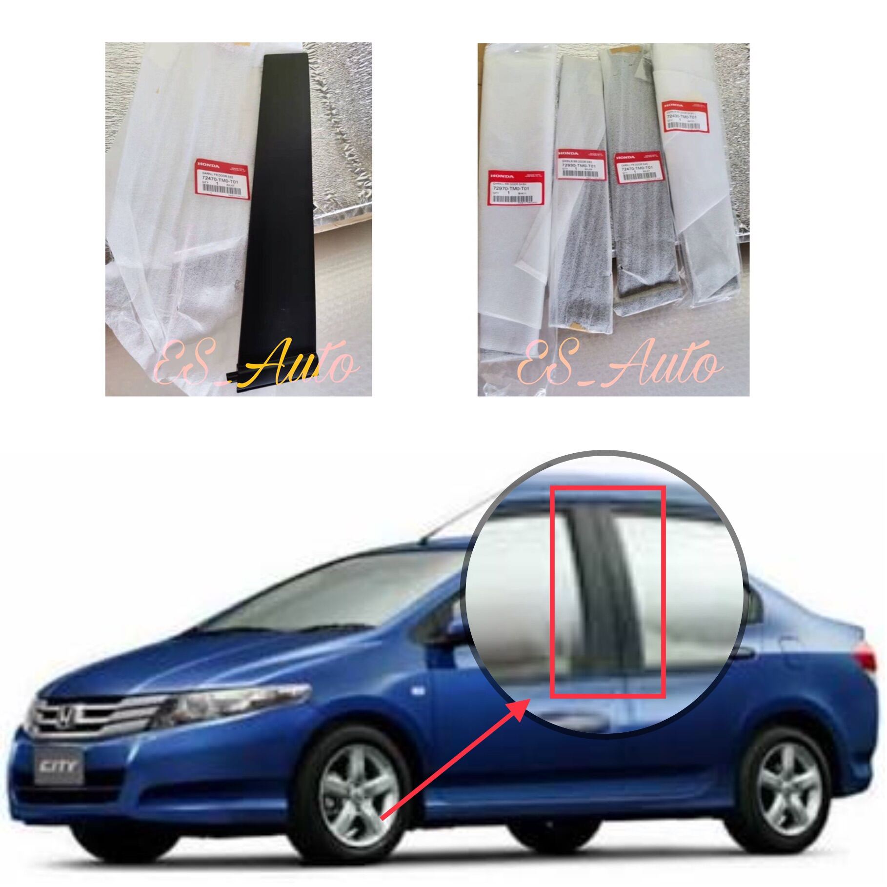 *ORIGINAL HONDA TMO CITY GM2 2009-2012 DOOR SASH GARNISH COVER | Lazada