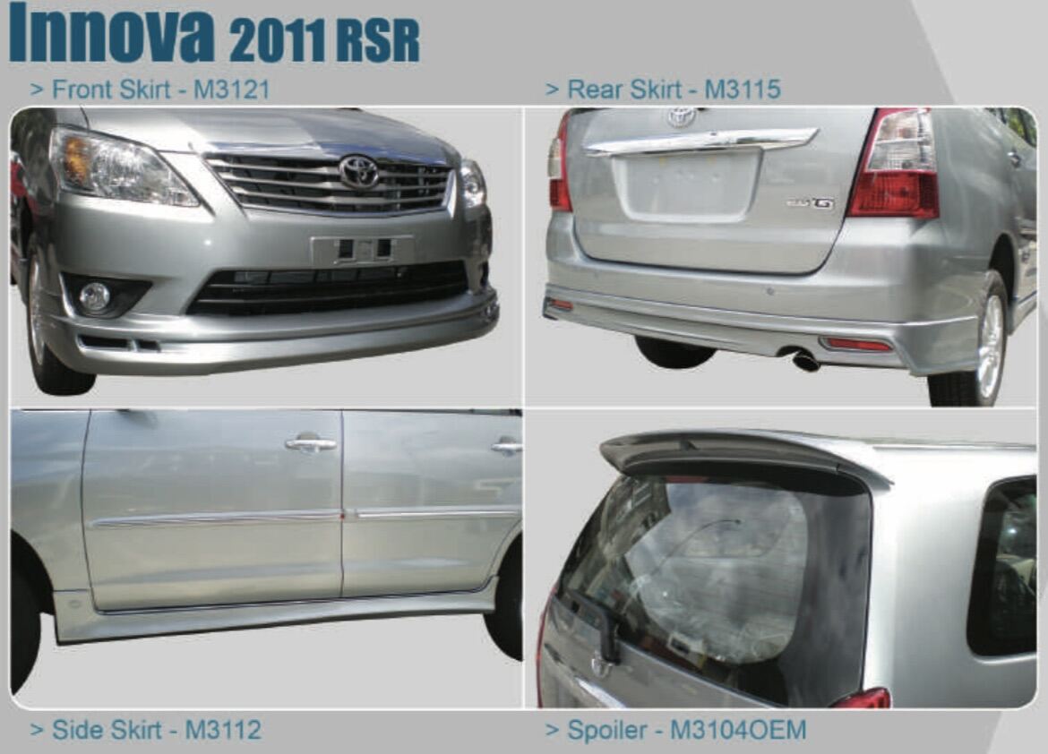 Toyota innova 2011 2012 2013 RSR Bodykit body kit front side rear skirt ...