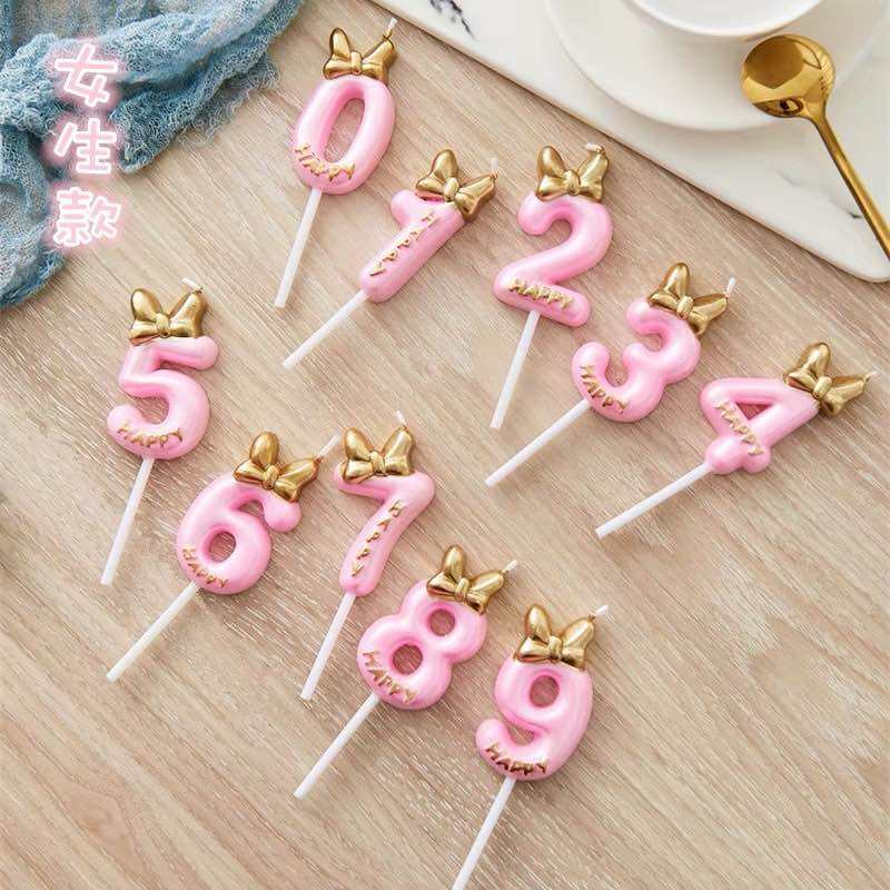 1pcs Candy Colour Numbers Birthday Candle Cake Topper Cake Decoration ...