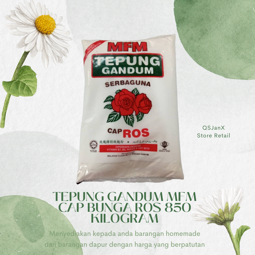 🔥 Tepung Gandum / Wheat Flour MFM Cap Rose 850 Gram Serbaguna Buatan ...
