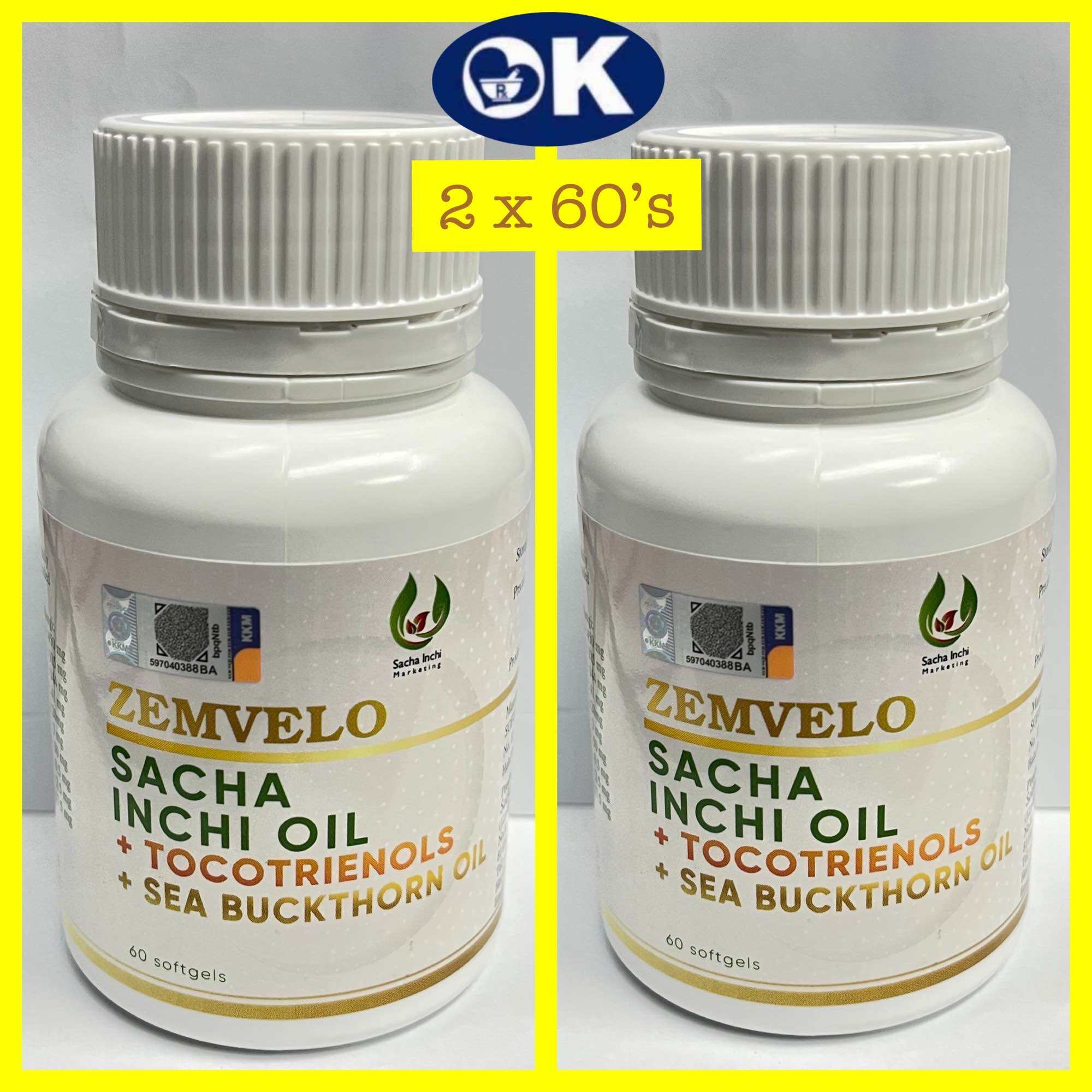 ZEMVELO Sacha Inchi Oil + Sea Buckthorn Oil Complex + Tocotrienols 60’s ...