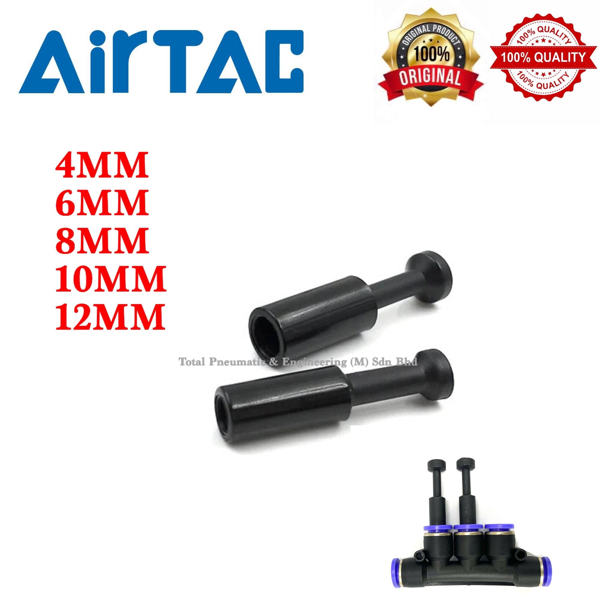 AirTAC 4MM PP Series 4MM 6MM 8MM 10MM 12MM Pneumatic Blanking Plug ...