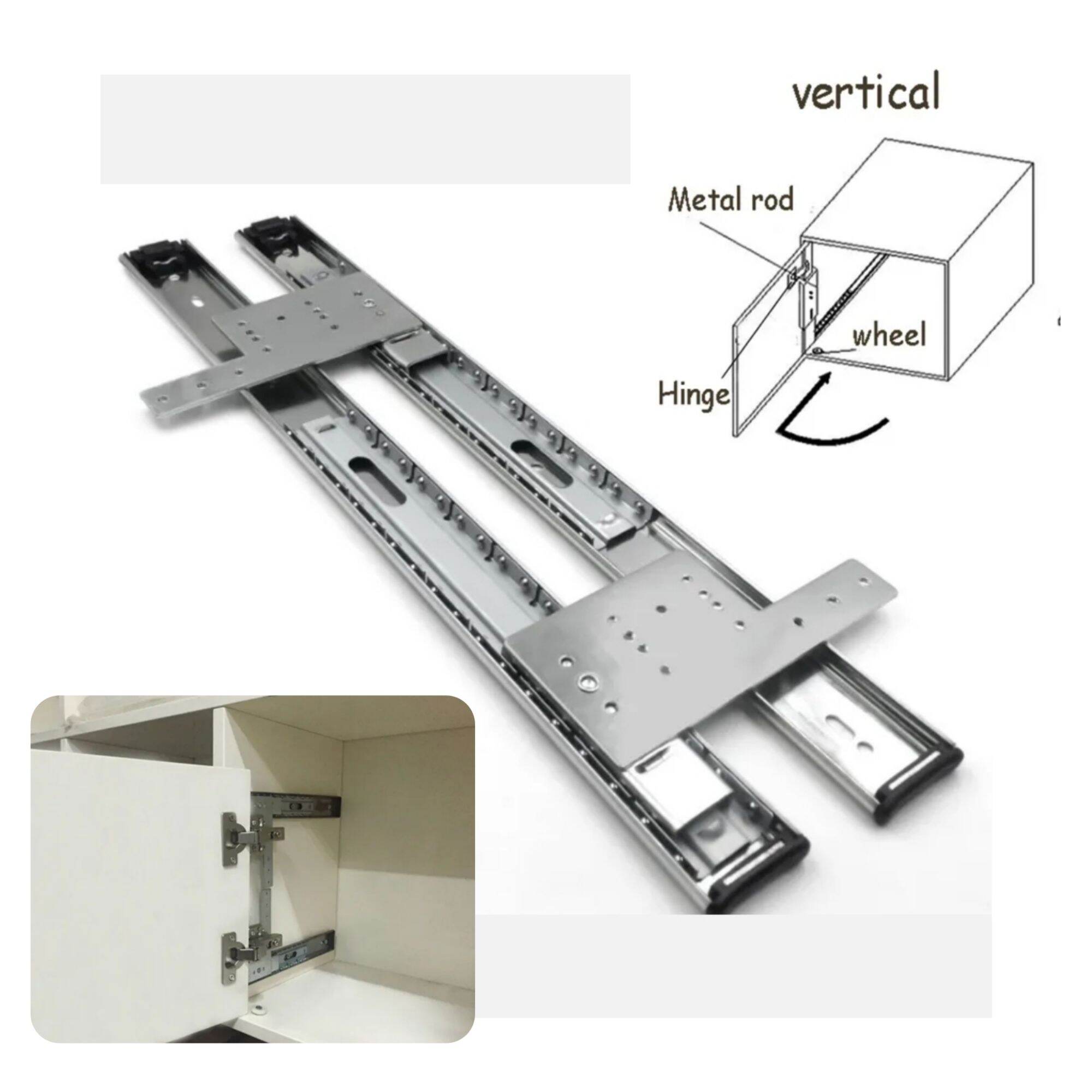 Conceal invisible folding pocket slide pivot door rail hardware insert ...