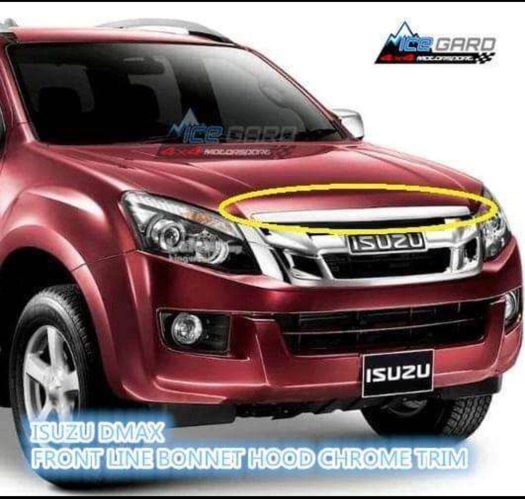ISUZU DMAX BONNET FRONT LINE HOOD CHROME TRIM MOULDING | Lazada