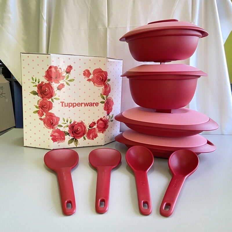 Tupperware Petit Royal Red Serving Set | Lazada