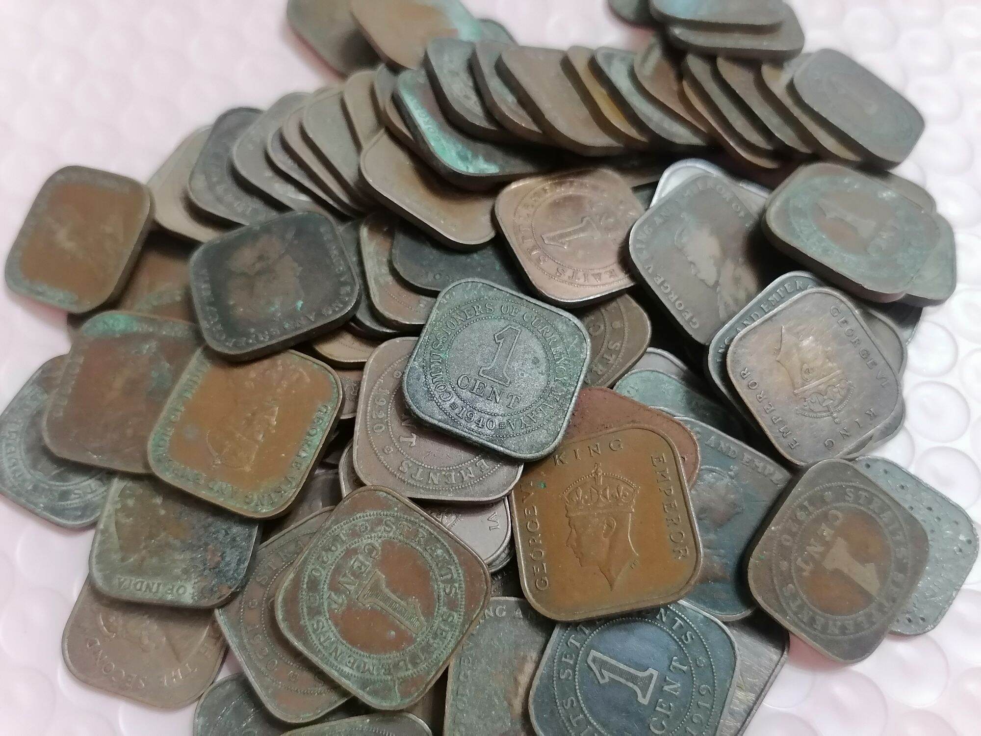 Strait Settlement Malaya 1 cent square old coin (1 piece) | Lazada